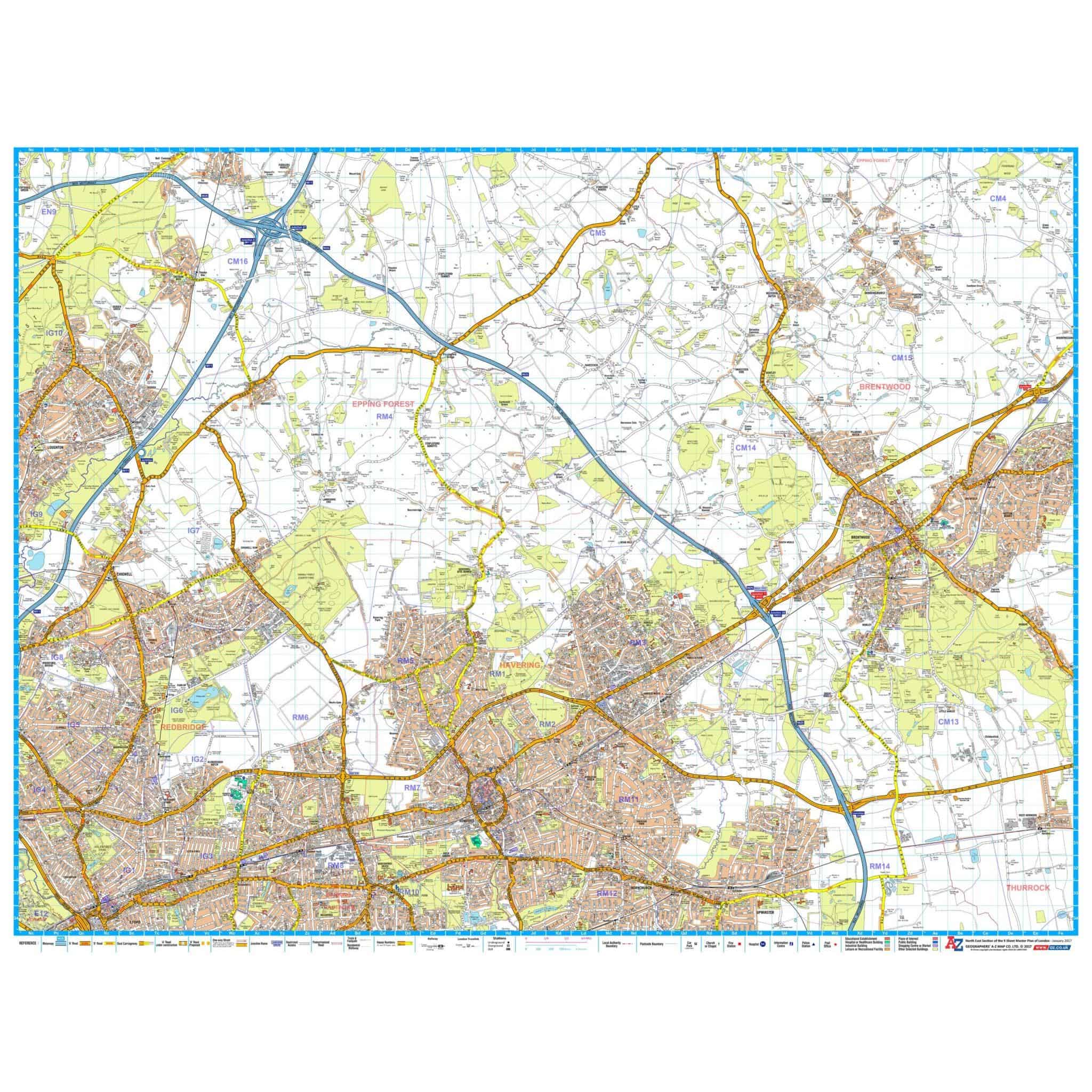 A-Z London Master Plan - North East by AZ Maps - The Map Shop