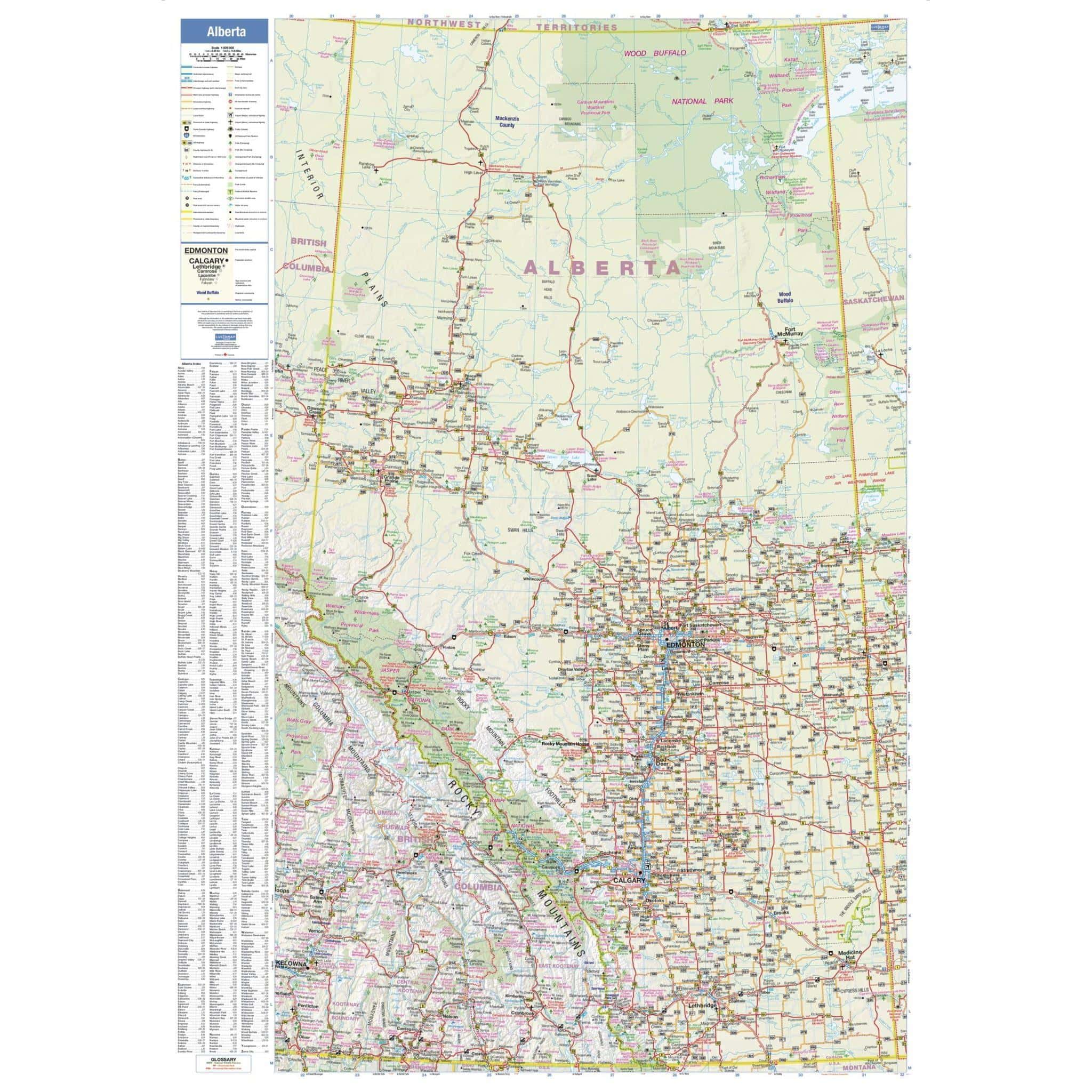 Alberta Wall Map - Large by Lucid Map - The Map Shop