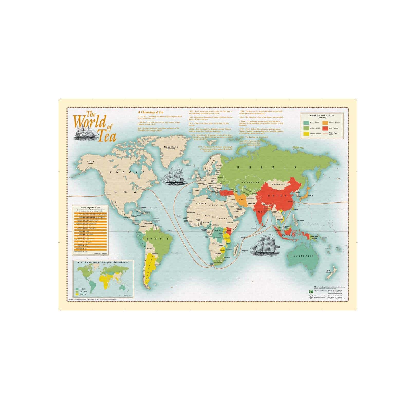 World of Tea by Oxford Cartographers - The Map Shop