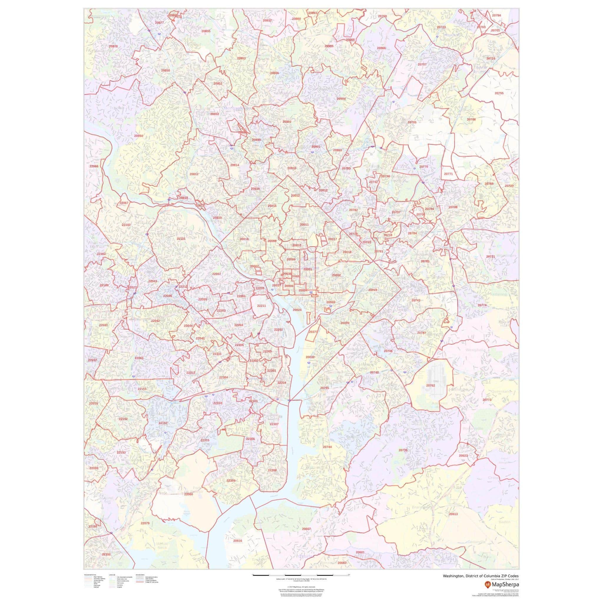 Washington, District of Columbia ZIP Codes - Map Sherpa