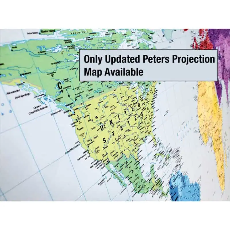 Peters Projection World Map | True Size | Map Shop