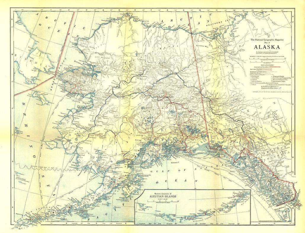 Alaska - Published 1914 by National Geographic - The Map Shop