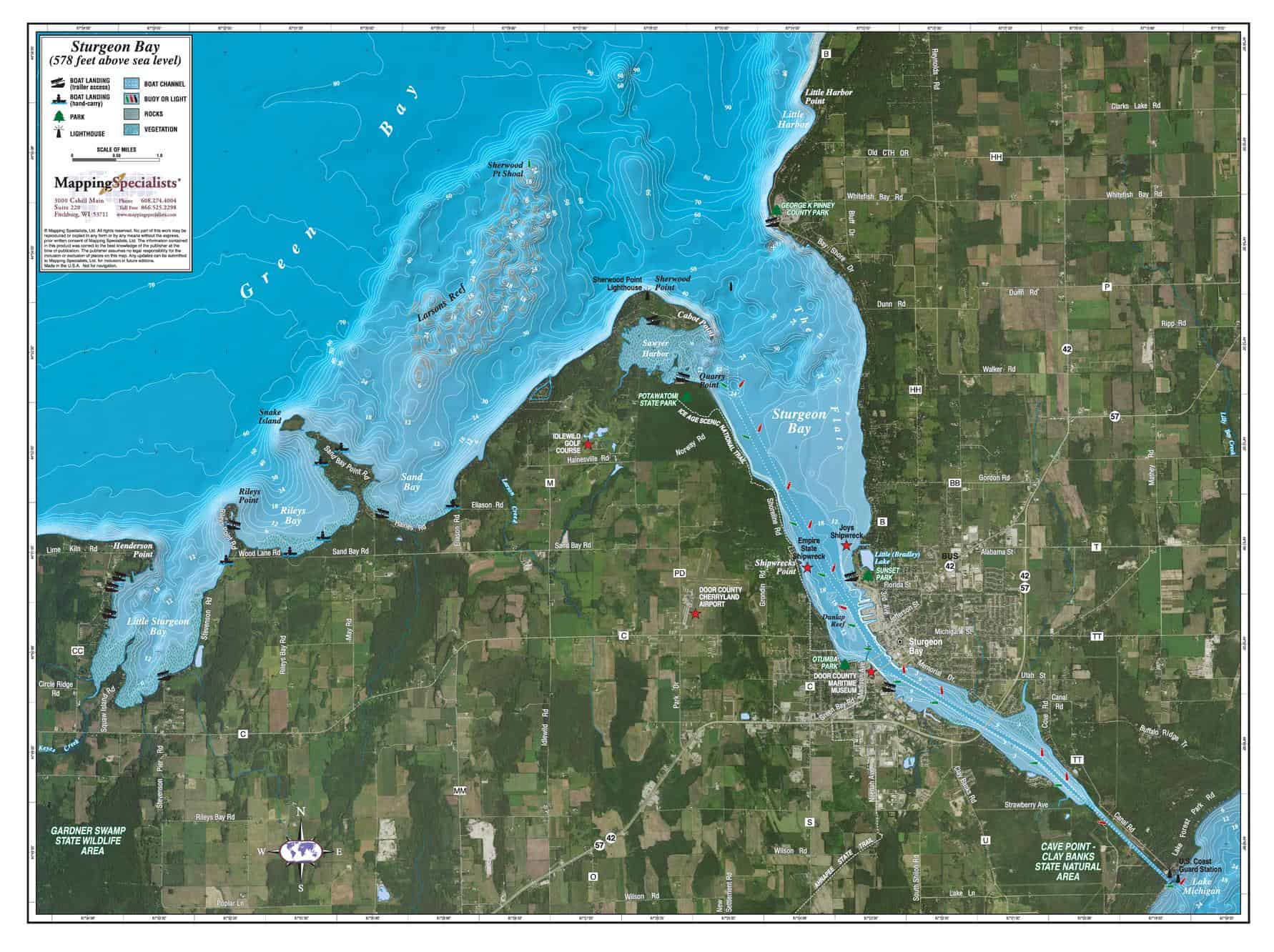 Sturgeon Bay by Mapping Specialists - The Map Shop