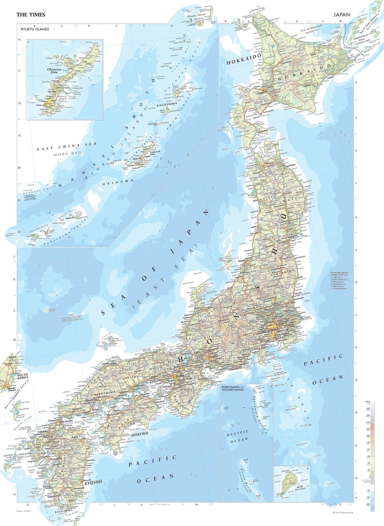 Japan Wall Map by The Times - The Map Shop