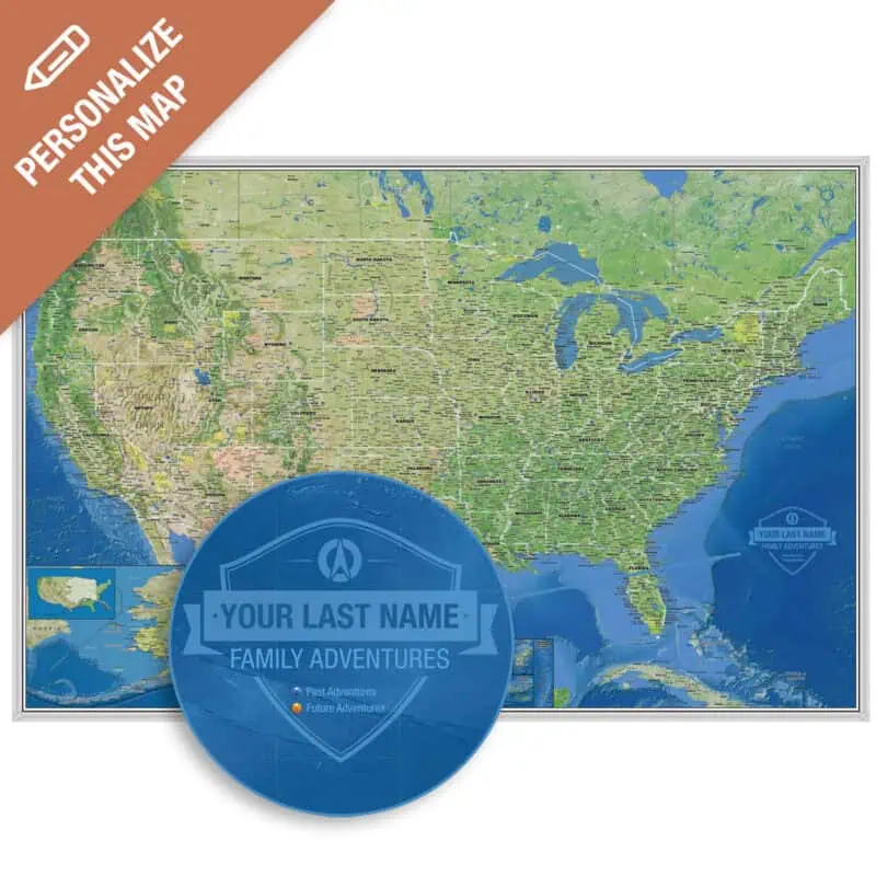 Personalized US Ranger Wall Map | Custom Pin Map | South of Kings
